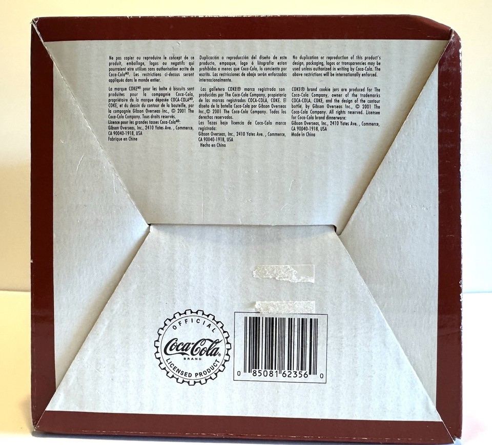 Vintage 2001 Coca Cola Cookie Jar Gibson Ceramic Soda Vending Machine ...