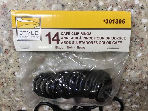 Cafe Clip Rings Black Fits 1/2 Inch Diameter Rod #301305 Style ...