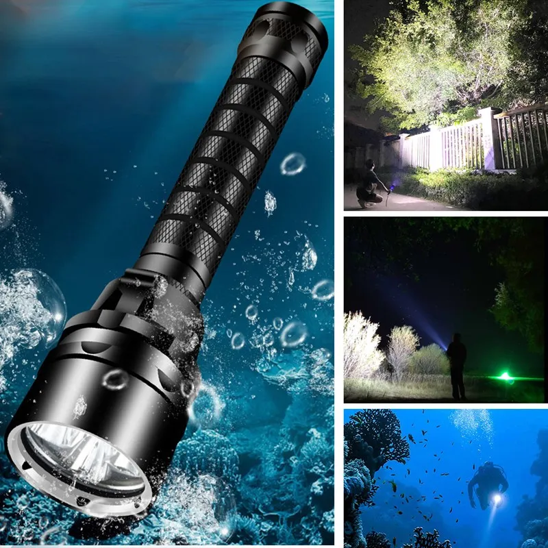 300000LM 5*leds LED Diving Flashlight Scuba Dive Torch Professional ...