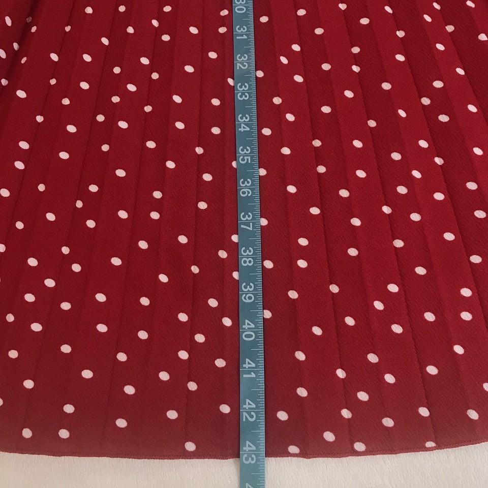 Lark + Grey Midi Wrap Dress Women’s Sz L Color Red/White Pleated Skirt ...