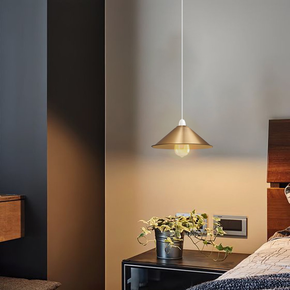 Vintage Metal Cone Lamp Light Shade Pendant Easy Fit Industrial Style ...