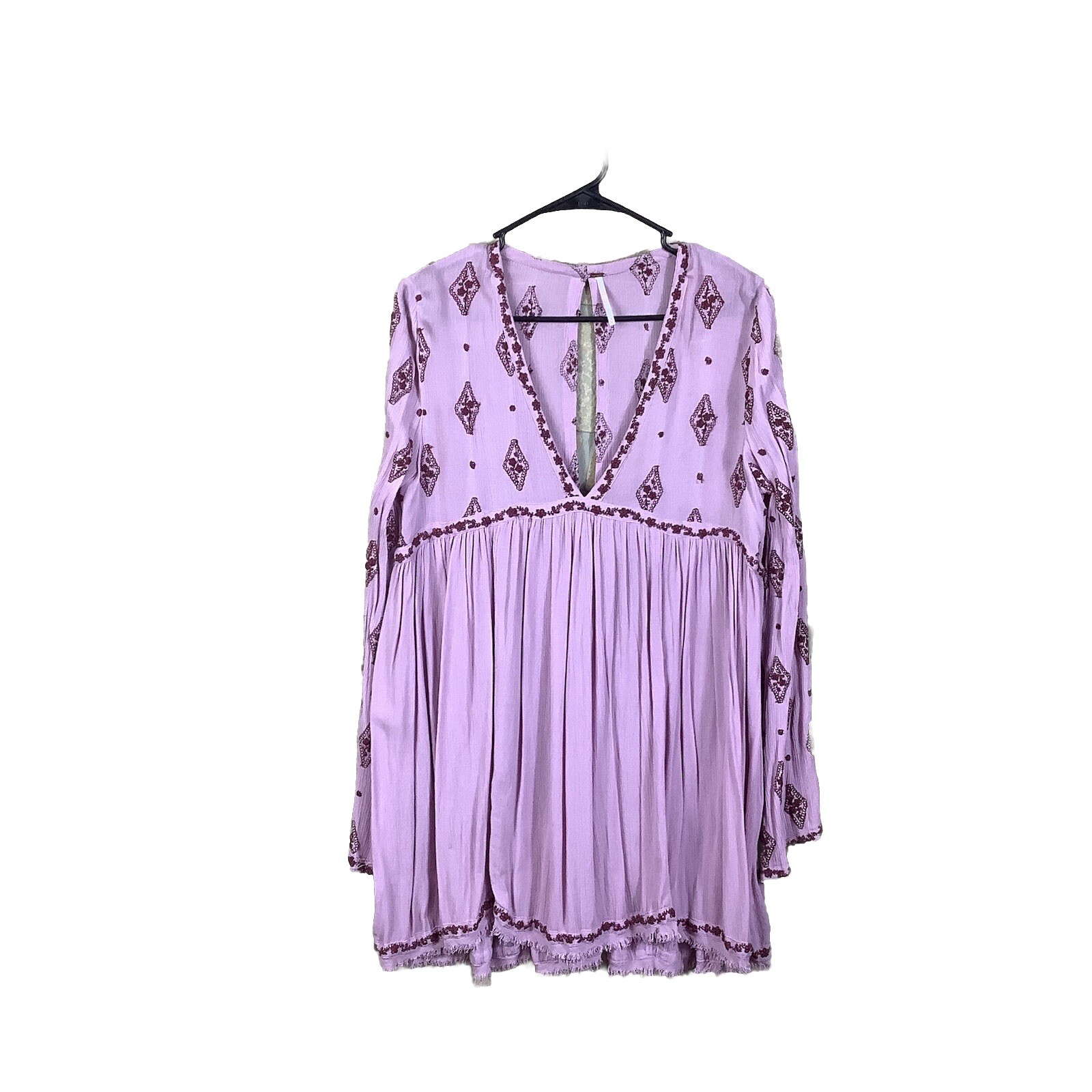 Free People Diamond Embroidered Long Bell Sleeve Gauz… - Gem