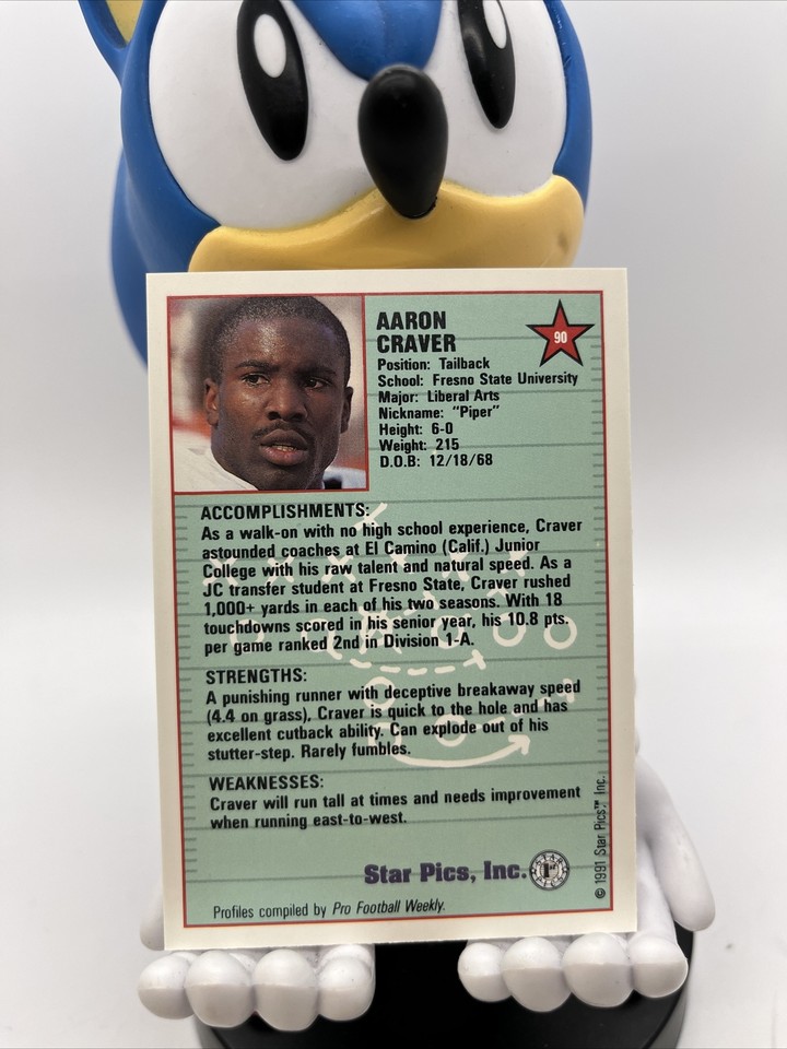 Aaron Craver 1991 Star Pics #90 Fresno State Bulldogs Football Card | eBay