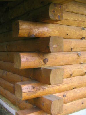 D-Log Cabin Logs Hand Peeled 8" x 10" Kiln-Dried White Pine 1,800 ...