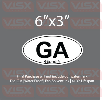 GA Georgia Oval Bumper Sticker Vinyl Decal funny City Cute state USA 3m ...