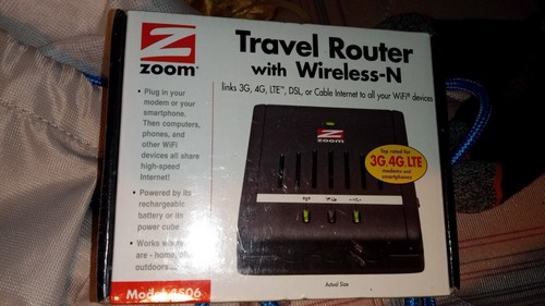 Zoom Travel Router w/ Wireless-N. Brand New. Links 3G, 4G, LTE, DSL or ...
