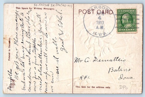 DPO (1903-1957) Farson Iowa IA Postcard Birthday Greetings Flowers ...
