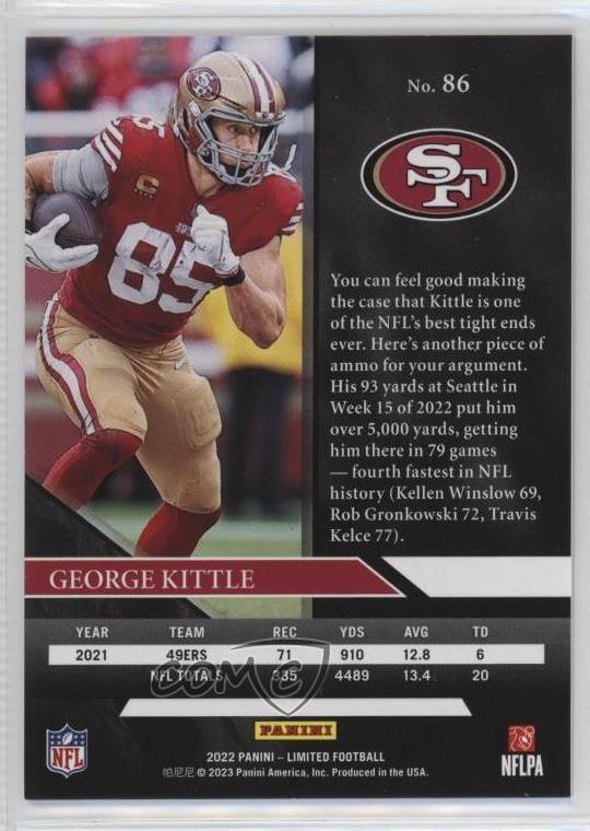 2022 Panini Limited - Gold Spotlight #86 George Kittle /99 for sale ...