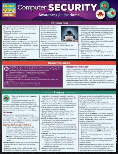 Computer Security : QuickStudy Laminated Reference Guide by Shannon Cyborski (2014, Book, Other ...