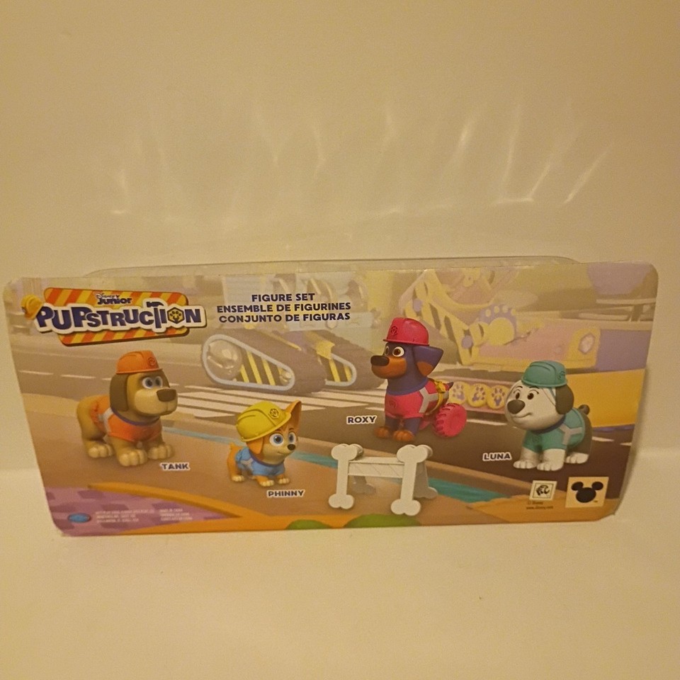Disney Jr. Pupstruction 5-Piece Toy Figure Puppy Dog Set Tank-Roxy-Luna ...