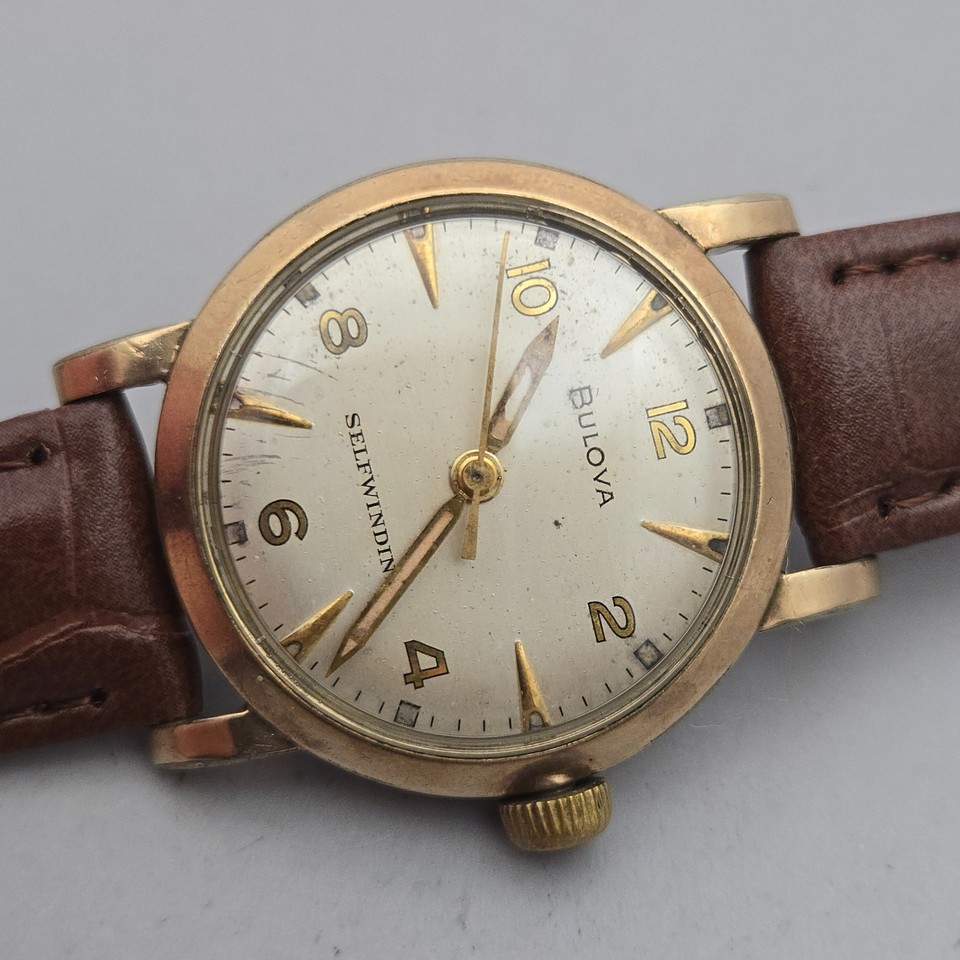 Vintage BULOVA American Clipper men's automatic watch 10CSC 10K RGP ...