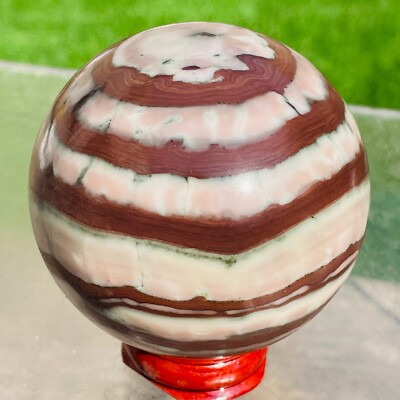 316g Natural Red Chakra Zebra Jasper Ball Quartz Crystal Sphere ...