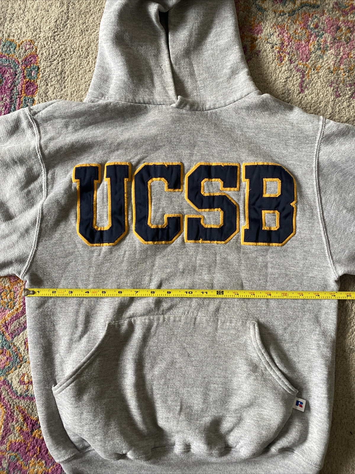 Vintage UCSB Russell Sweatshirt Hoodie Small Grey Vtg… - Gem