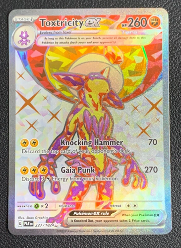 Toxtricity ex 227/182 Paradox Rift Ultra Rare Holo Pokemon TCG Card NM ...