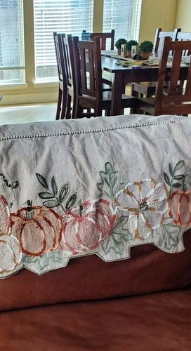 Nicole Miller Home Couch Scarf Pumpkin Fall Beige For 2 Seater Sofa ...