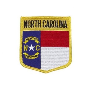 NORTH CAROLINA USA STATE SHIELD FLAG EMBROIDERED IRON-ON PATCH CREST ...