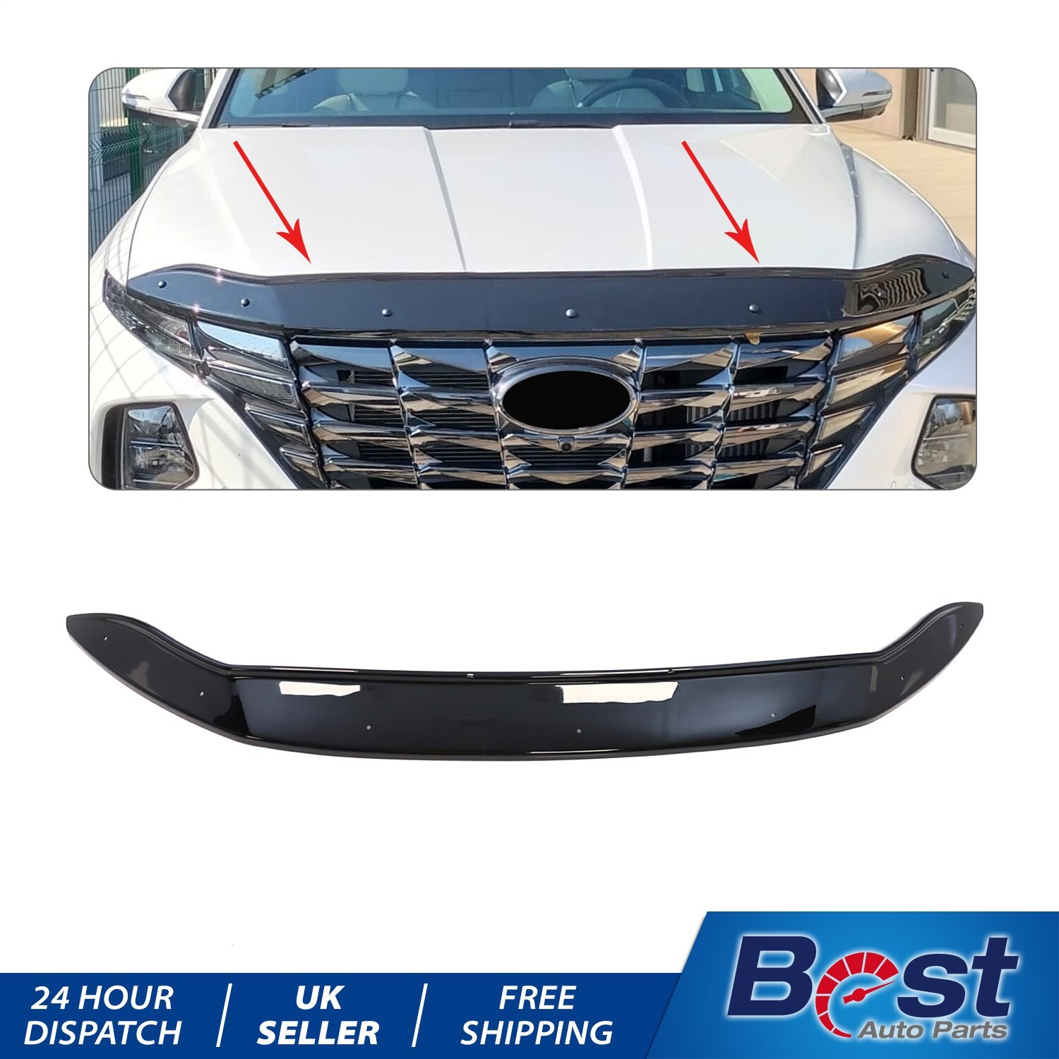 HOOD DEFLECTOR GUARD BONNET PROTECTOR FOR HYUNDAI TUCSON 2021-ONWARD | eBay
