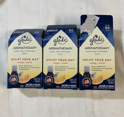 3 Pack Glade Essential Oil Cool Mist Diffuser Refills Orange & Neroli 0 ...
