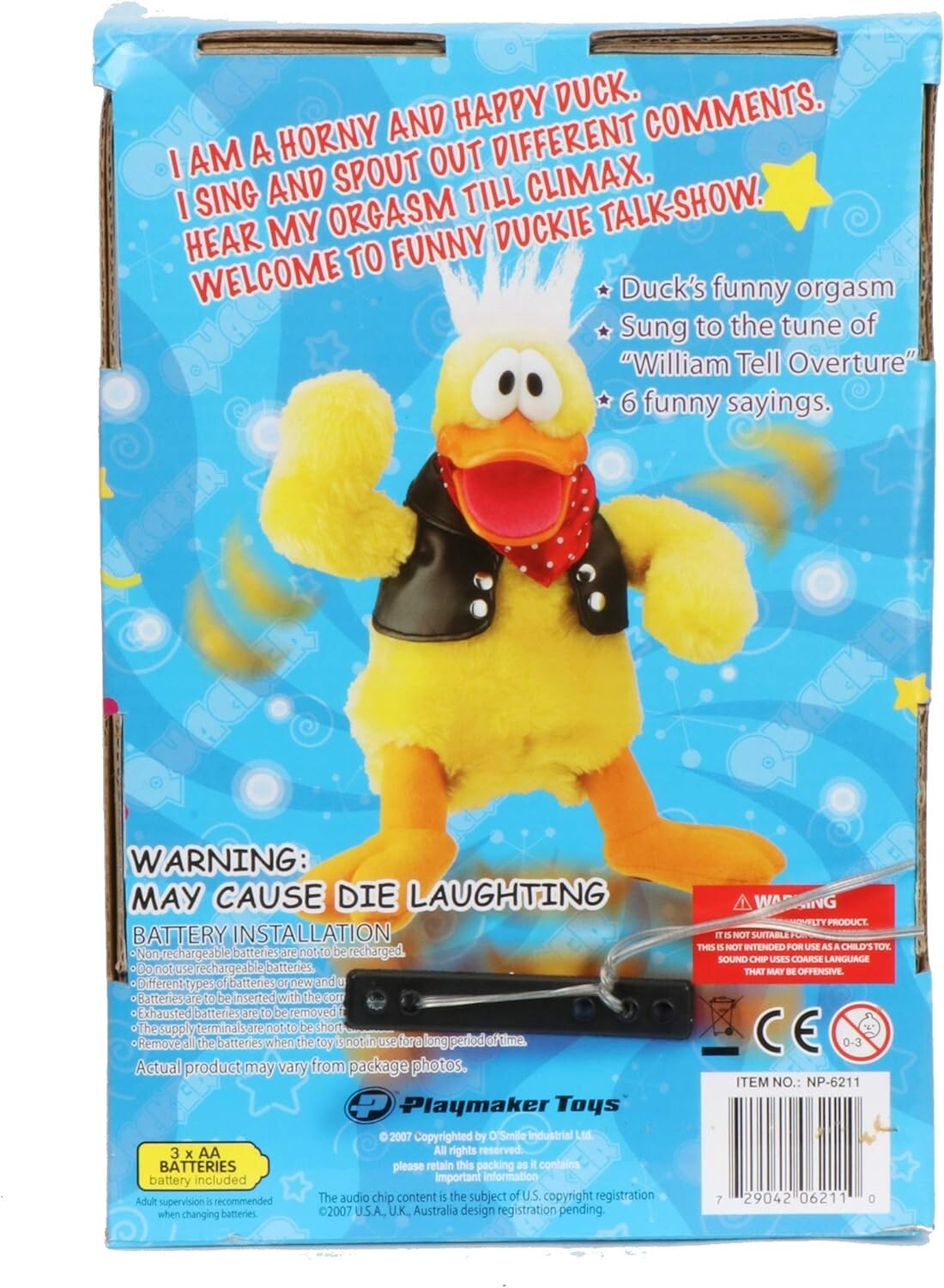 Quacker The Naughty Duckie - Rude Offensive Talking Duck - Adult Gag ...