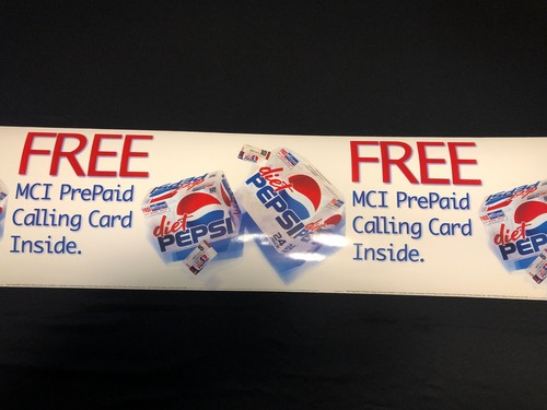 Vtg Diet Pepsi Special Edition banner MCI PrePaid Calling Card Inside ...