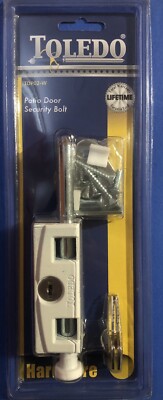 Toledo Sliding or Hinged Patio Door Security Bolt Lock White TDP02-W ...