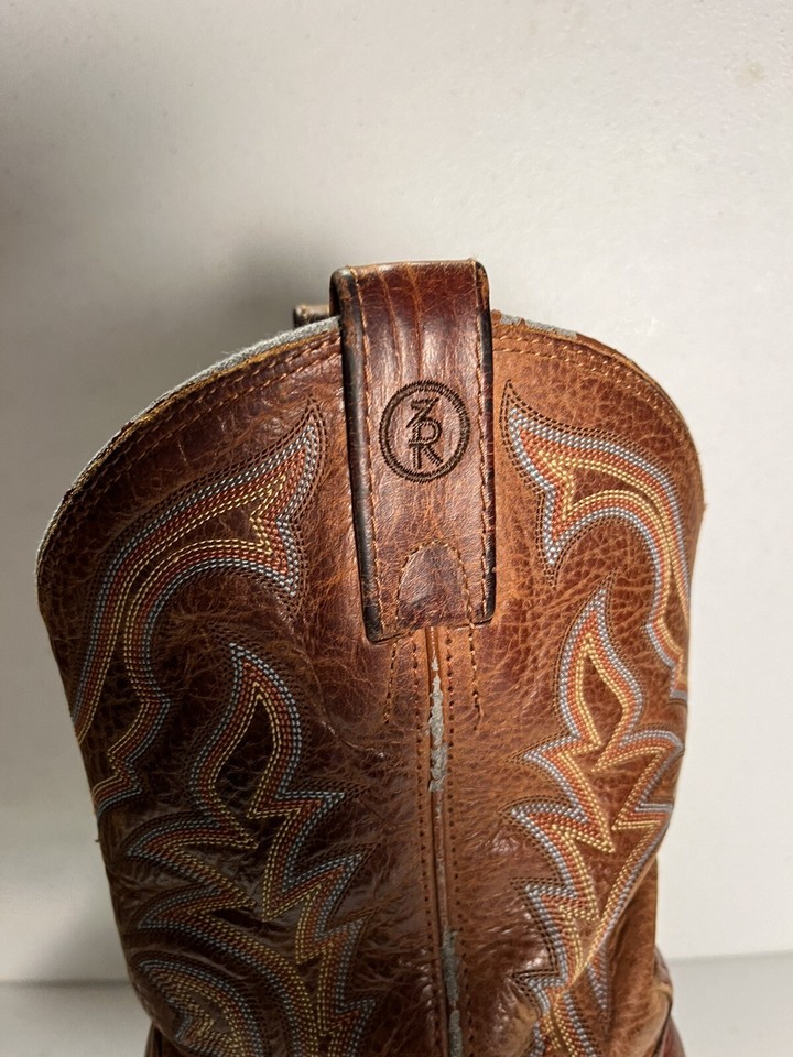 Tony Lama RR1100 Men's Brown Leather Ropers Cowboy Western Boots Size ...