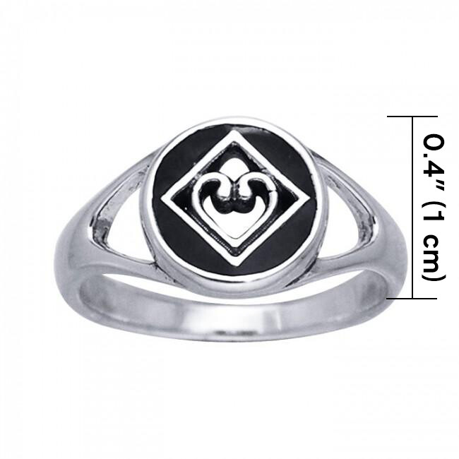 NA Symbol Narcotics Anonymous Heart 925 Sterling Silver Ring Recovery ...