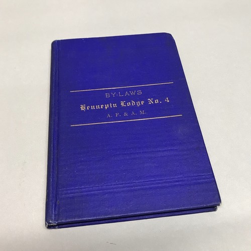 Masonic Bylaws Book 1909 Hennepin Lodge No. 4 A. F. & A. M. Very Good ...