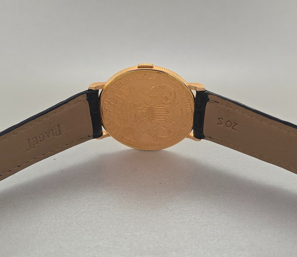 Piaget $20 Double Eagle Coin 34.5mm Vintage 18K Yellow Gold Men's Watch ...