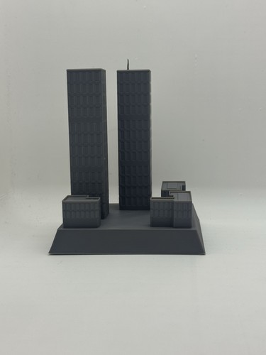 World Trade Center Twin Towers Gray Unpainted 4” Model Desk Statue ...