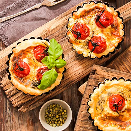 Mini Tart Pan Set of 12, Non-Stick 4 Inch Quiche Pan, Removable Bottom ...