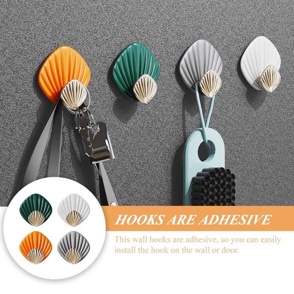 16 Pcs Shell Shaped Wall Hooks Adorable Door Hooks Heavy Duty Wall ...