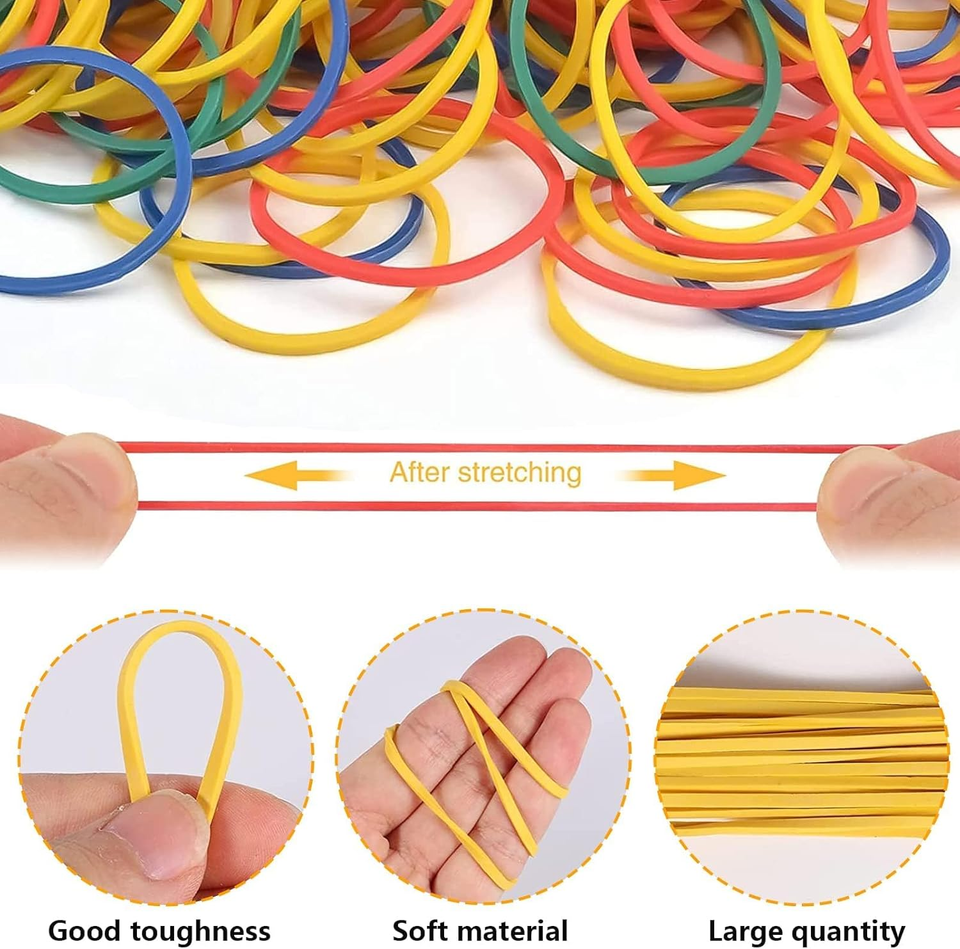 Elastic Bands, 200 Pcs Colorful Rubber Bands, Elastic Rubber Bands for ...