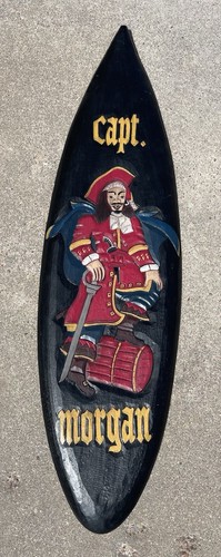 Captain Morgan Spiced Rum Pub Bar Decor Sign Wood Surfboard | eBay