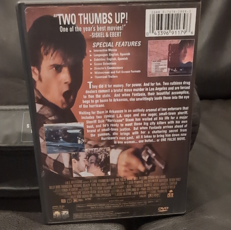 One False Move DVD Billy Bob Thornton Paxton Williams Franklin Thriller ...