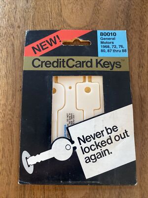 Vtg Emergency Credit Card Keys By Cole Gm 1968, 72, 76, 80, 87-88 | eBay
