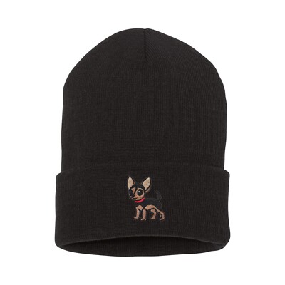Chiweenie dog embroidered beanie hat, Chiweenie Choxie dog beanie ...