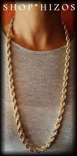 GOLD 5MM 8MM THICK FAT HEAVY TWISTED ROPE CHAIN 16" 18" 21" 25" 30 ...