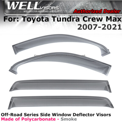 WELLvisors For Toyota Tundra 07-21 Crew Max Side Clip on Window Visors ...