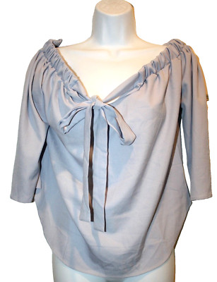Womens Open Shoulder Shirt Top JDD Collection Gray Grey Size Large L ...