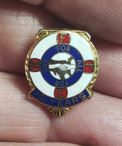 NFFE National Federation Federal Employees Gold Tone Enamel button Hole ...