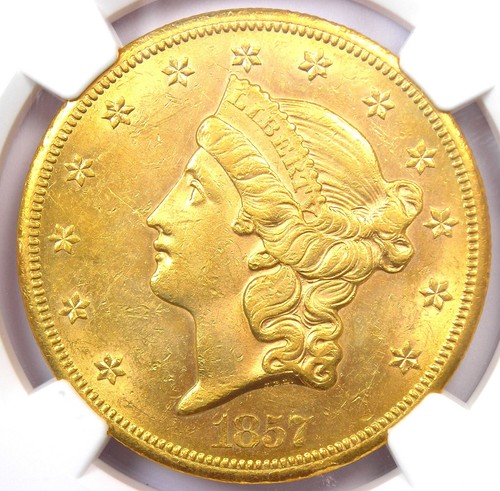 1857-S Liberty Gold Double Eagle $20 Coin - Certified NGC MS62 (BU UNC ...