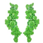 9.5"x3" Hot Pink Green Blue Embroidered Lace Corded Beaded Trim Patch ...