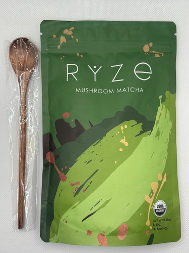 Ryze Organic Mushroom Matcha with spoon-60 Servings -Free Shipping ...
