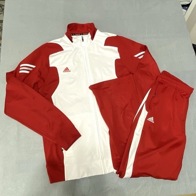 Adidas Scorch Track Suit Jacket And Pants Red/White Full Set Men’s Size ...