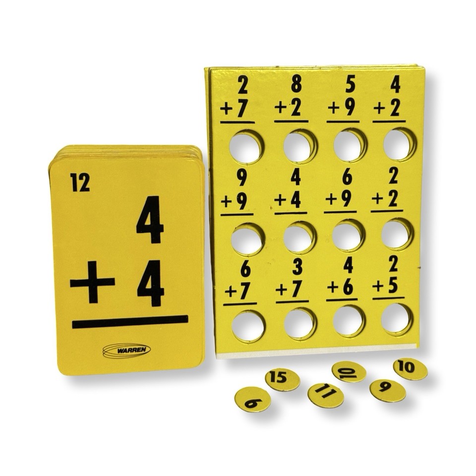 Vintage Warren Addition Subtraction Flash Cards with Worksheets Grades ...