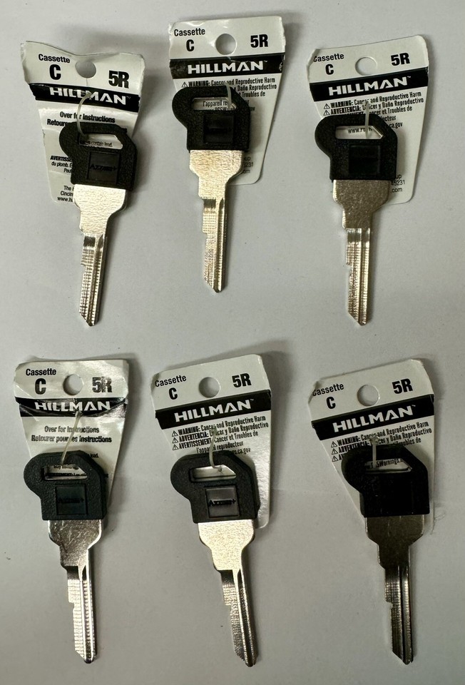 Lot of 6 Hillman Axxess + Rubberhead GM C Key Blanks Model# 5R 89201 ...