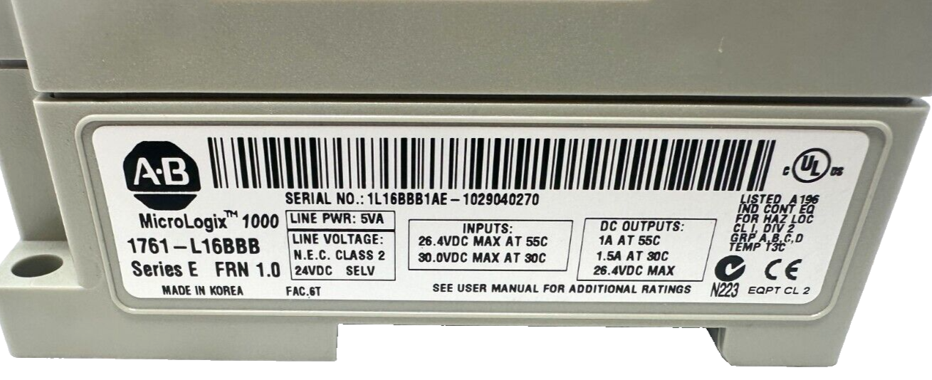 Allen Bradley 1761-L16BBB Micrologix 1000 Controller | eBay