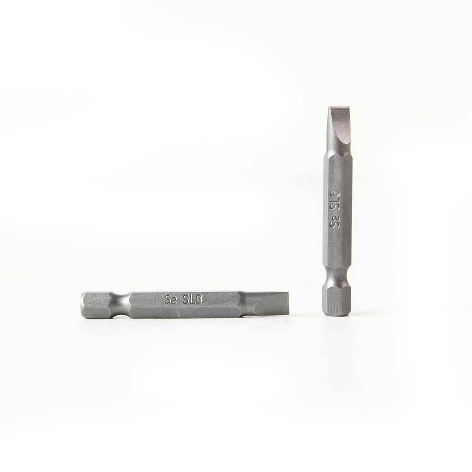 BS206-10PK Single End Slotted Screwdriver Bits - 2 Inch Long - 6mm Wide ...