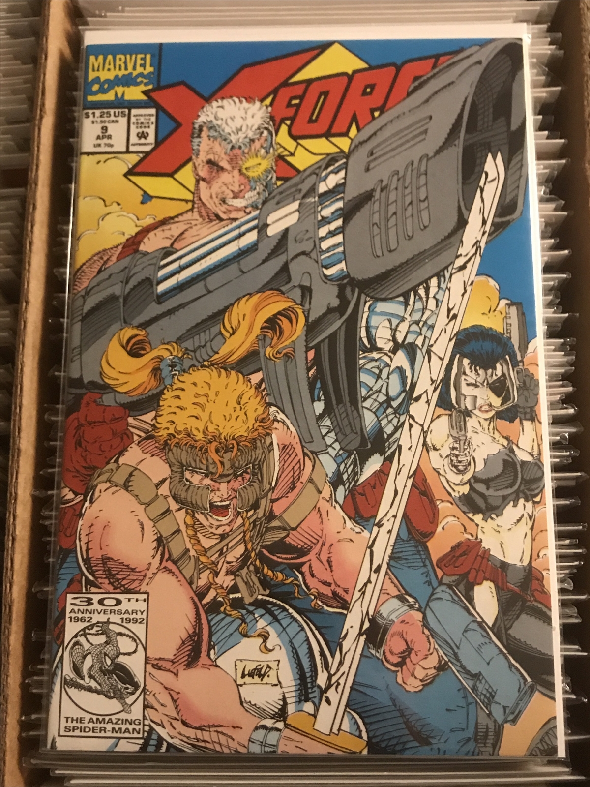 X-FORCE #9 CABLE DOMINO SHATTERSTAR ROB LIEFELD REGULAR MAIN COVER 1992 ...